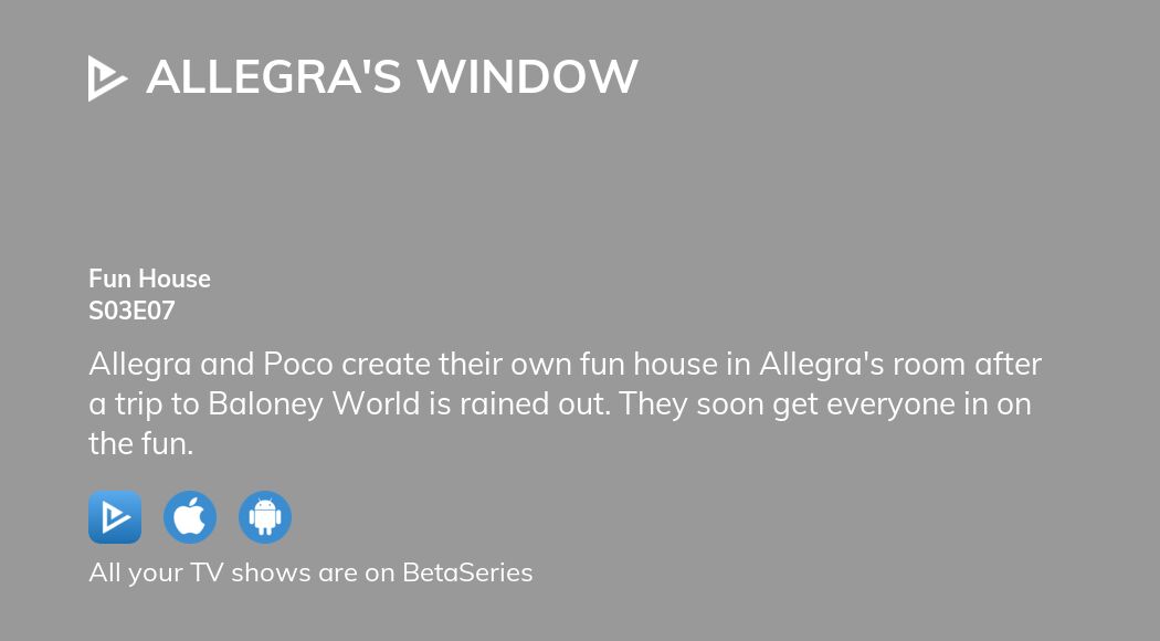 Watch Allegra's Window season 3 episode 7 streaming