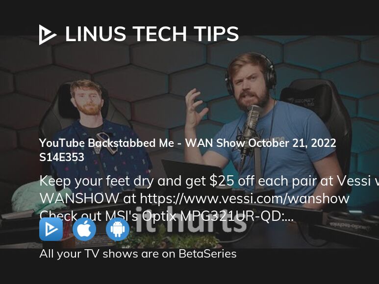 Where to watch Linus Tech Tips season 14 episode 353 full streaming ...