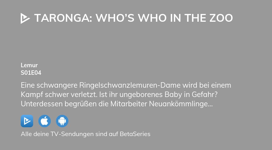 Where to watch Taronga: Who’s Who In The Zoo season 1 episode 4 full ...