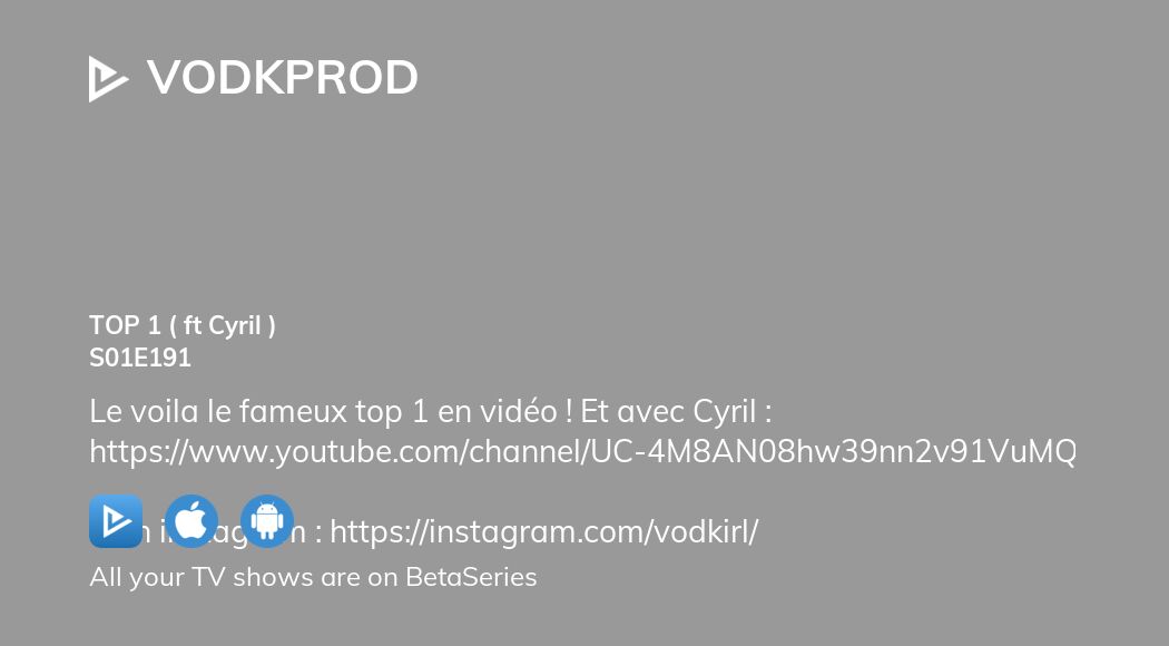 Where to watch VodkProd season 1 episode 191 full streaming ...