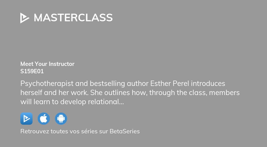 Regarder MasterClass saison 159 épisode 1 streaming complet