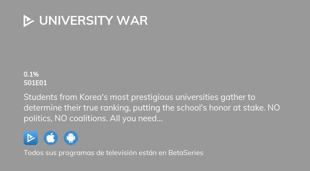 Ver University War temporada 1 episodio 1 streaming