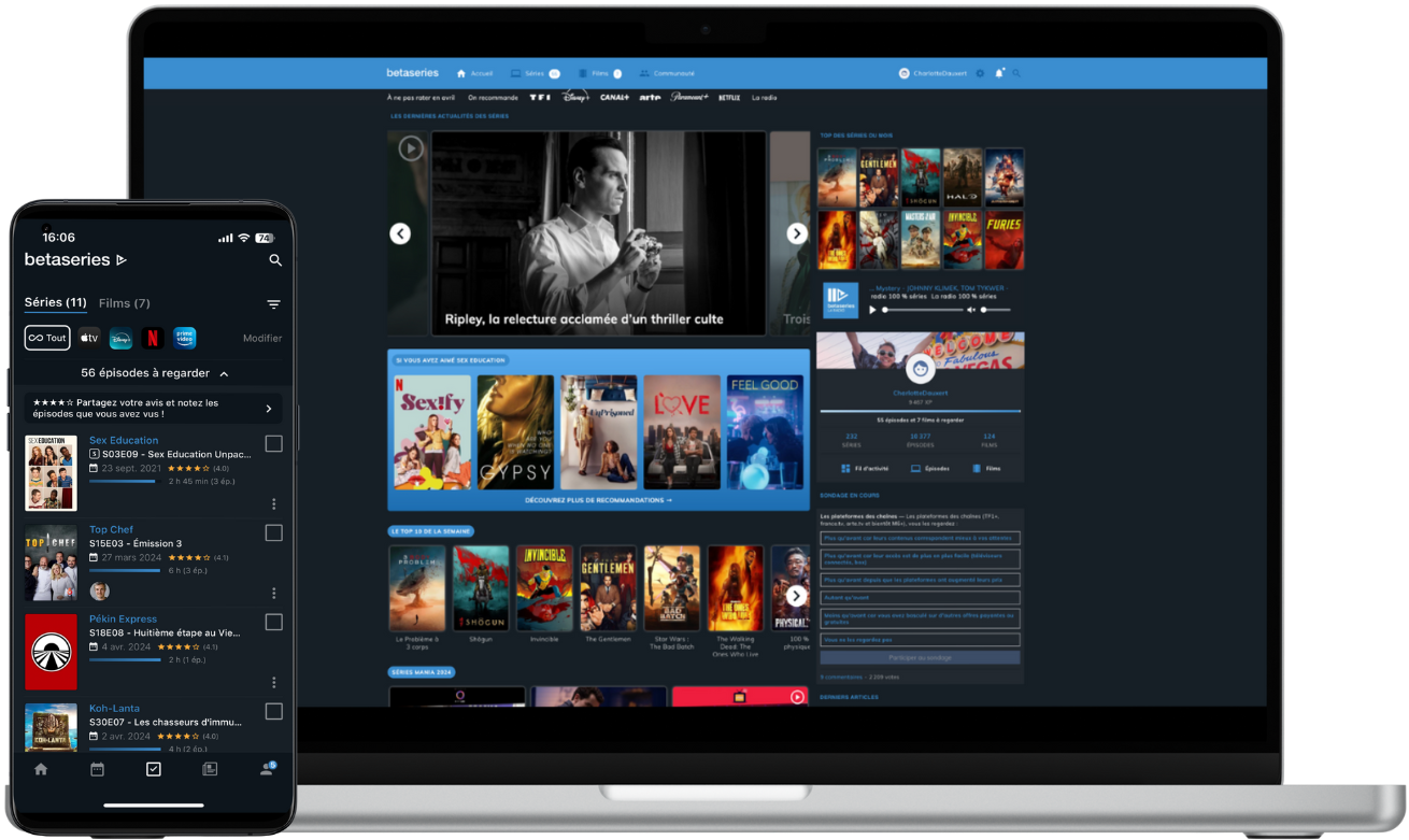 Tüm seriler BetaSeries'de