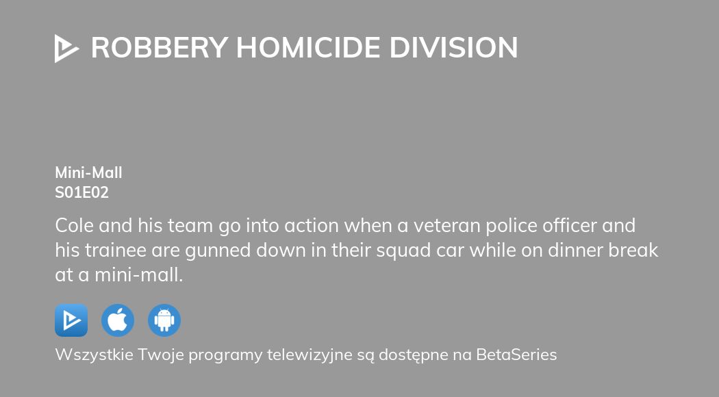 Oglądaj Robbery Homicide Division sezon 1 odcinek 2 streaming
