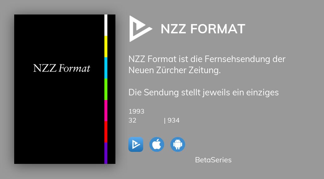 Де дивитися серіал NZZ Format онлайн? | BetaSeries.com